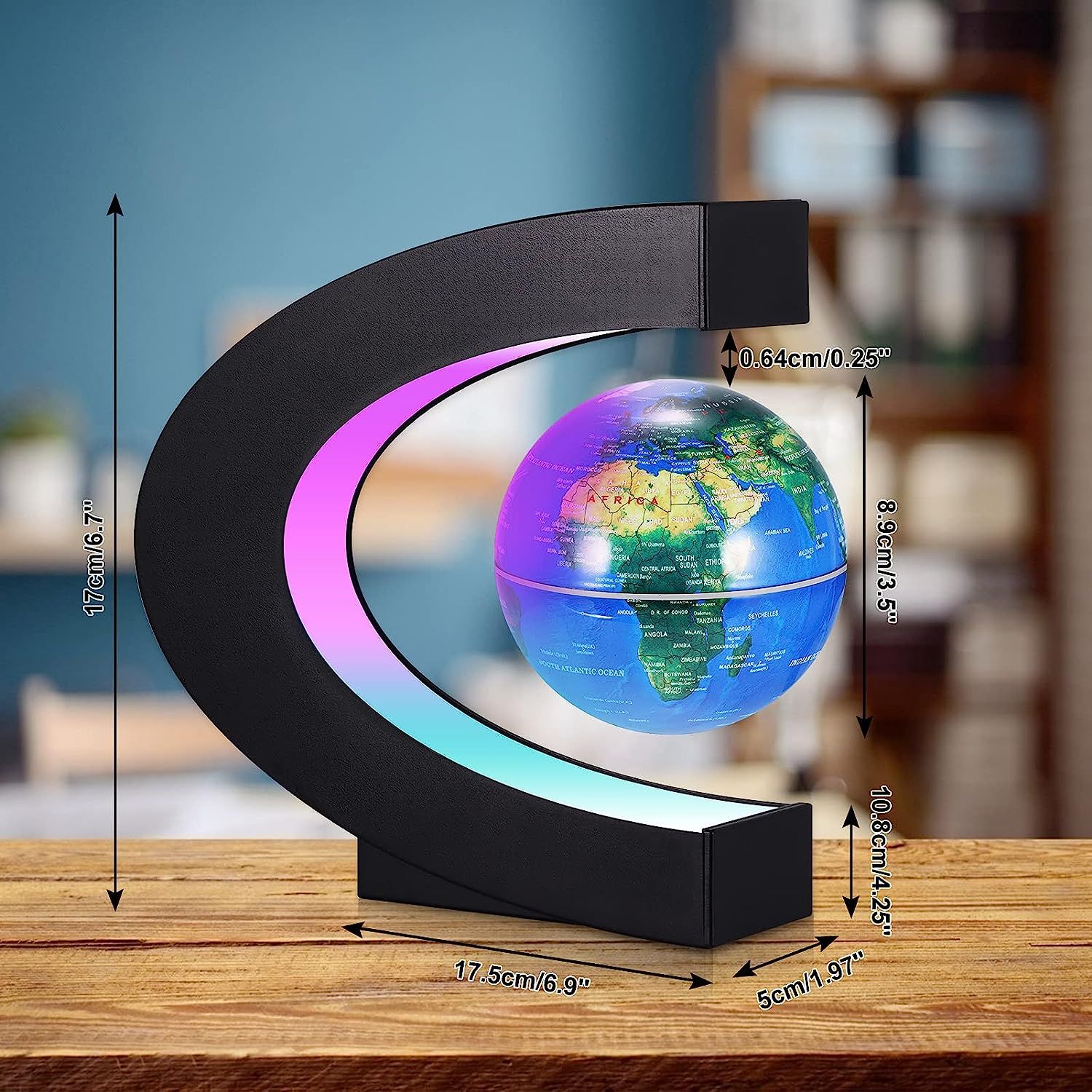 Floating Globe with LED Lights Magnetic